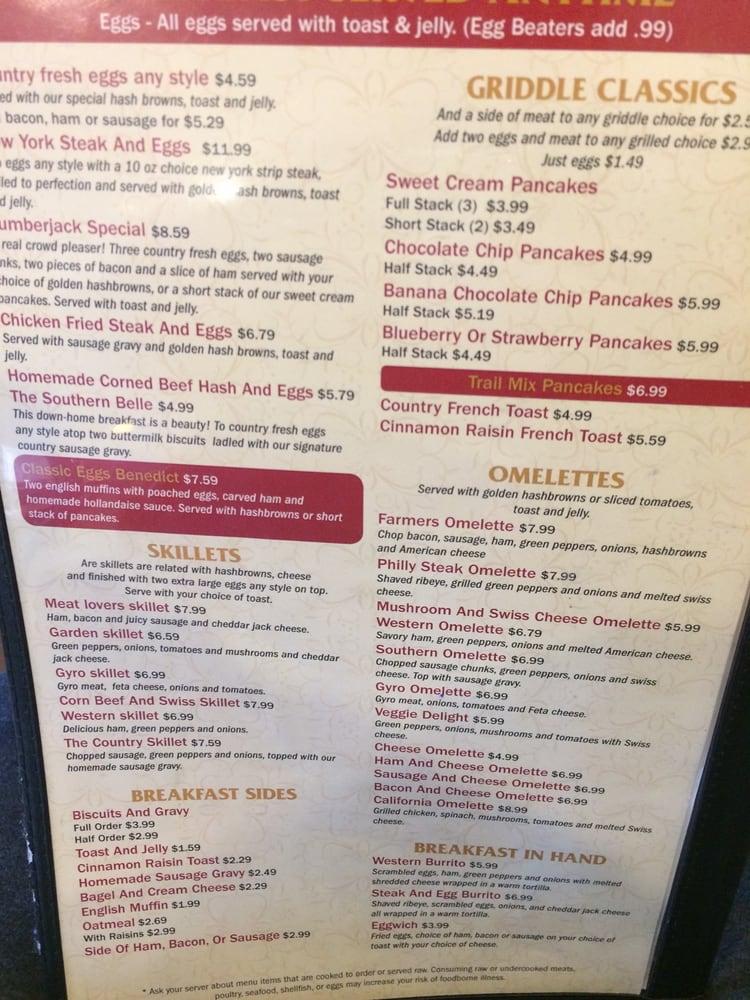 Menu at Oak Diner restaurant, Royal Oak