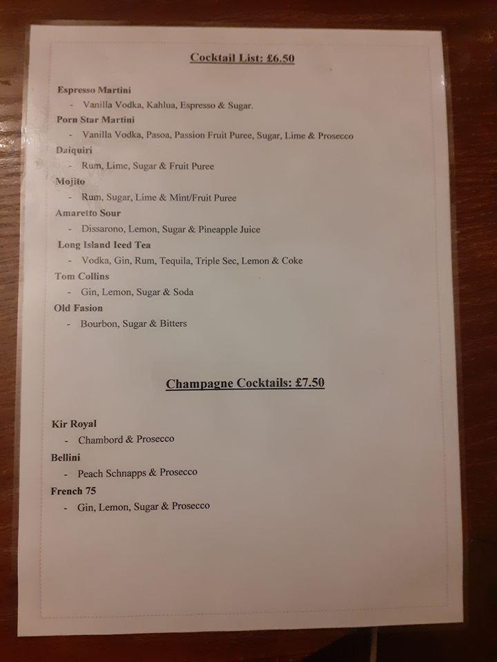 Menu at The Axe and Compass pub & bar, Ringstead