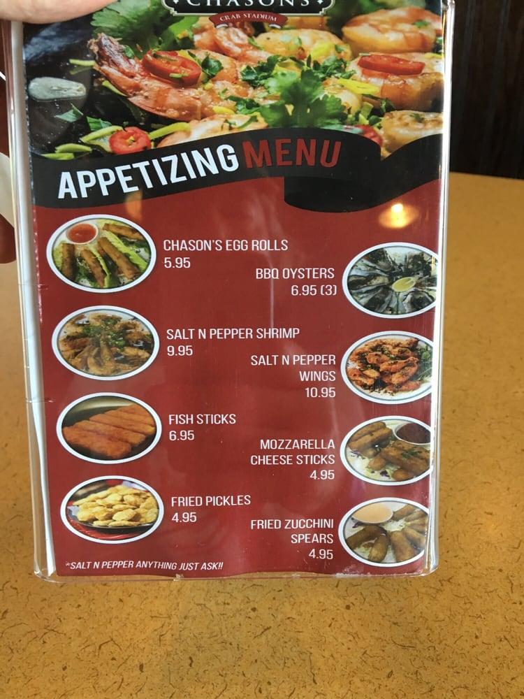 Menu at Chasons Crab Stadium pub & bar, Elk Grove