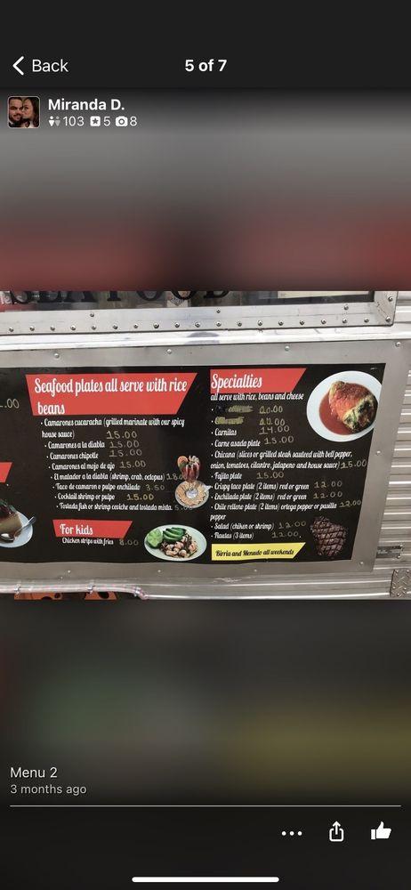 Menu at Fellos Mexican and Seafood, Stockton