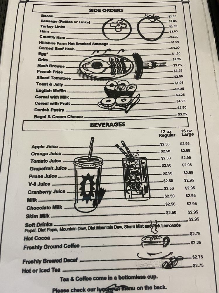 Menu at Golden Griddle Pancake House restaurant, North Myrtle Beach