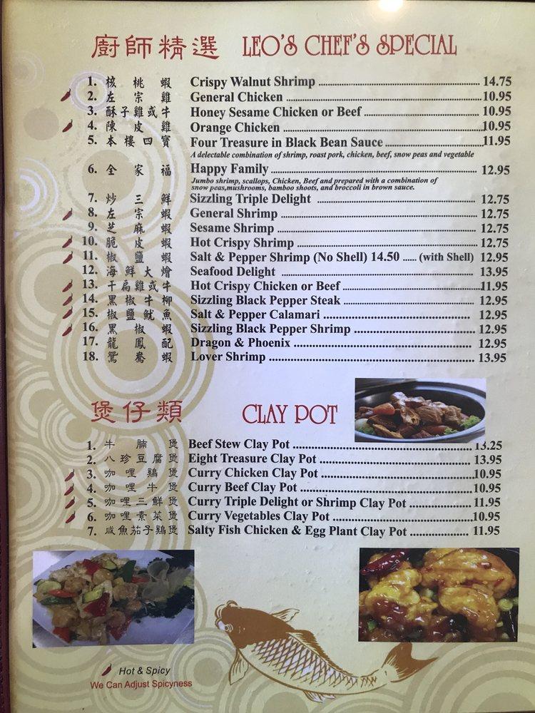 Menu at Leo's Kitchen restaurant, Roseville, Foothills Blvd