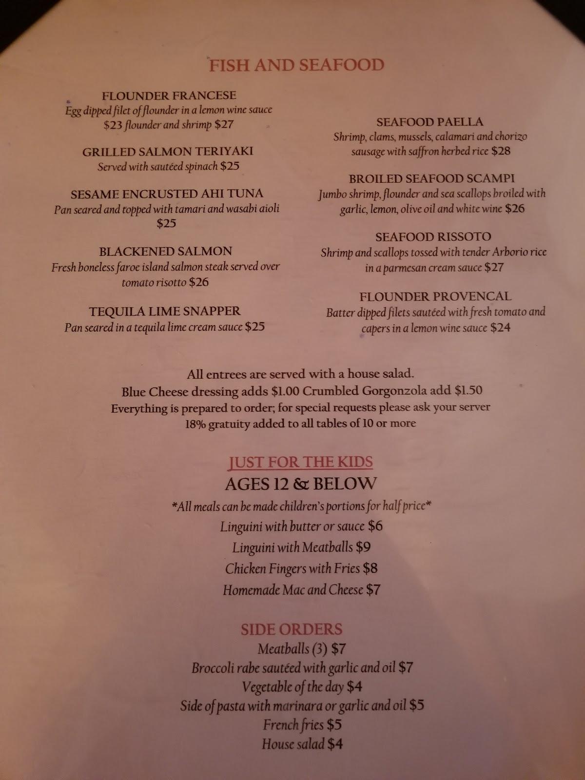 Menu at Nu-Cavu restaurant, Wallkill