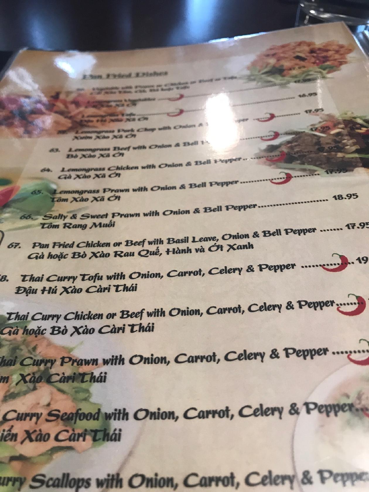 Menu at Pho Kim restaurant, Edmonton, 178 St NW