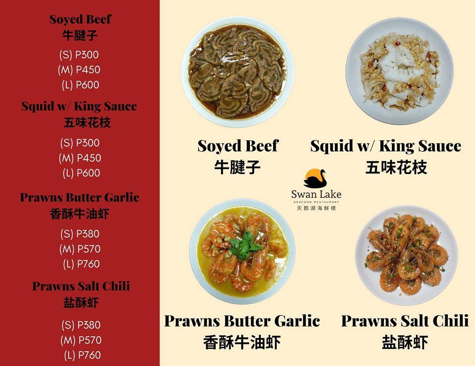 Menu at Swan Lake Restaurant, Caloocan, 83 5th St
