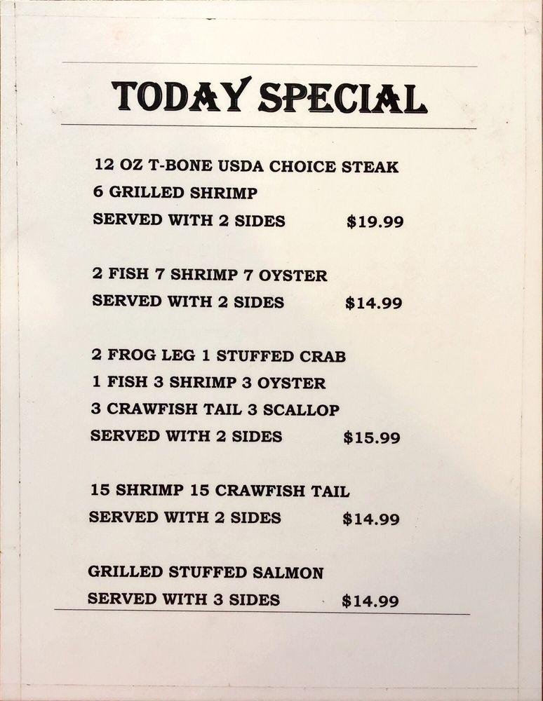Menu at Bay Seafood Restaurant, Spring