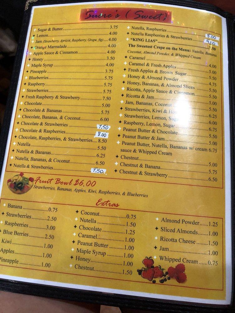 Menu at Crêpes Ooh La La restaurant, Walnut Creek