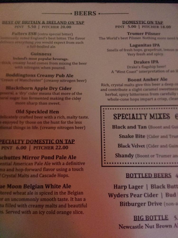 Menu at Kensington Circus Pub, Kensington