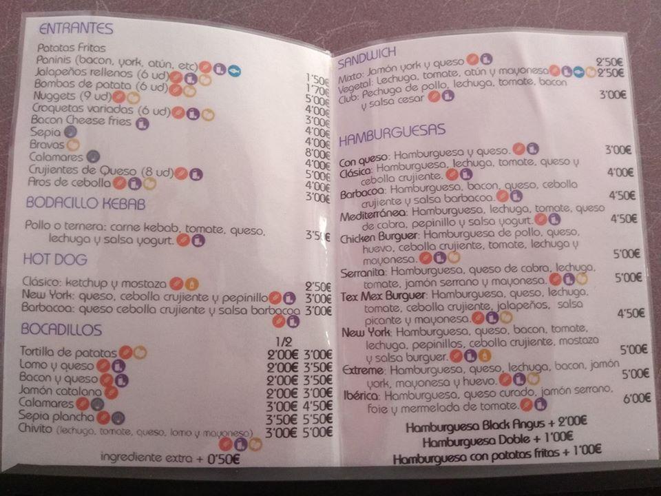 Menu at Ditú cafe, Utiel