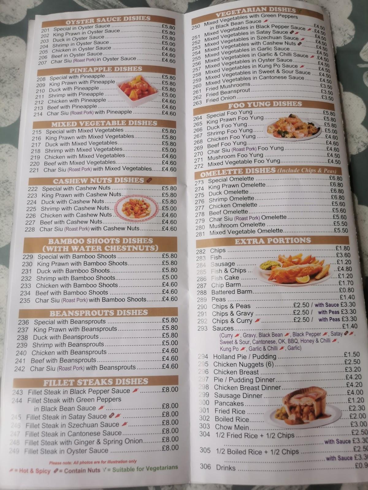 Menu at Golden House Chinese Takeaway fast food, Whittle-le-Woods