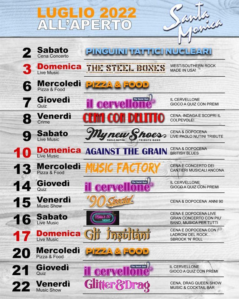 Carta del restaurante Santa Monica, Ancona