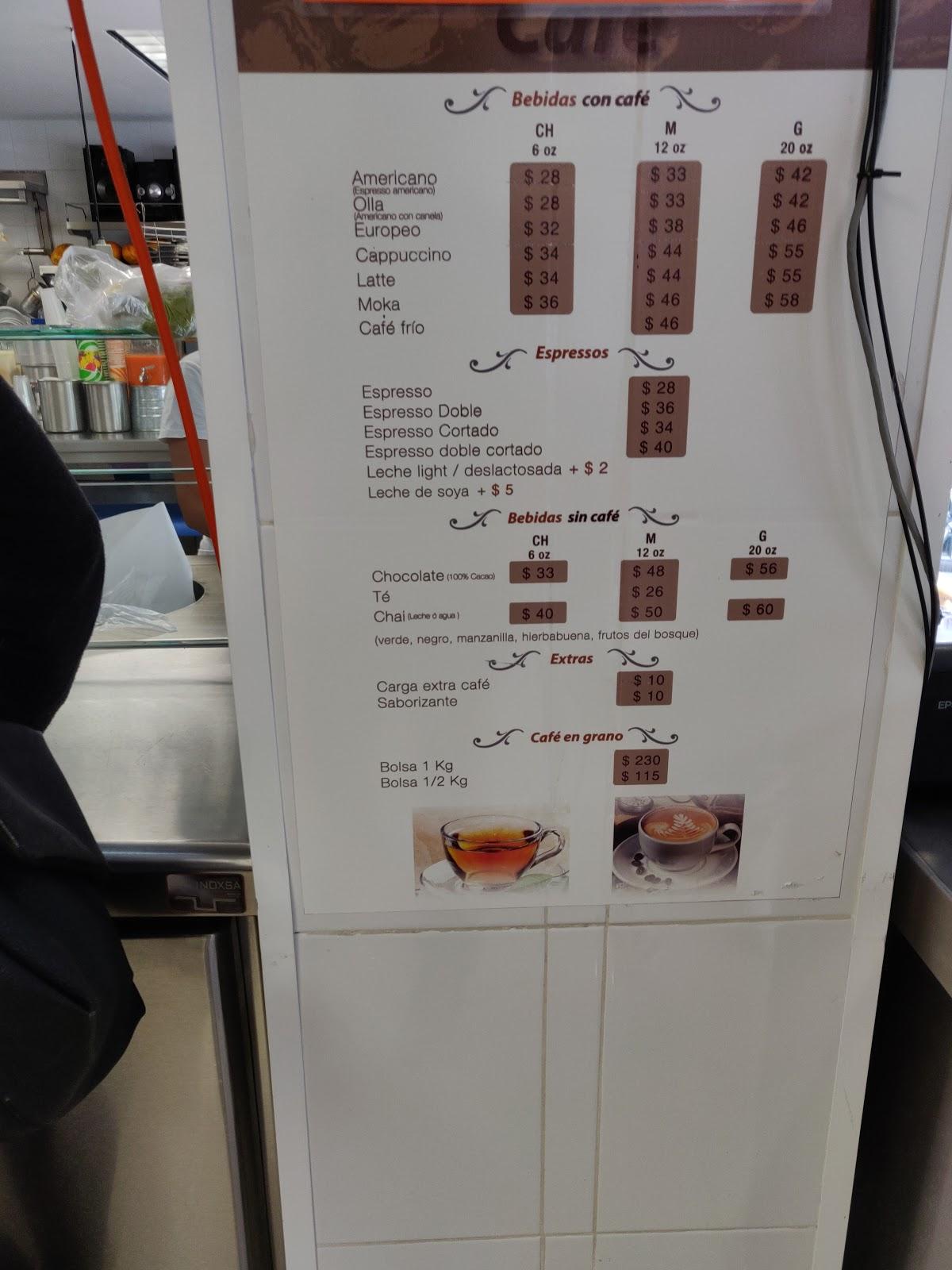Carta de cafetería Tacos de la Capilla, Santiago de Querétaro, Jesús ...