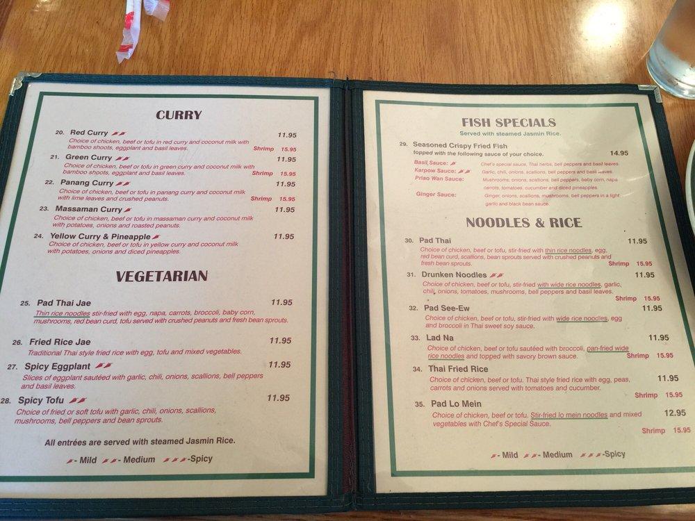 Menu at Amina Thai Rockville restaurant, Rockville
