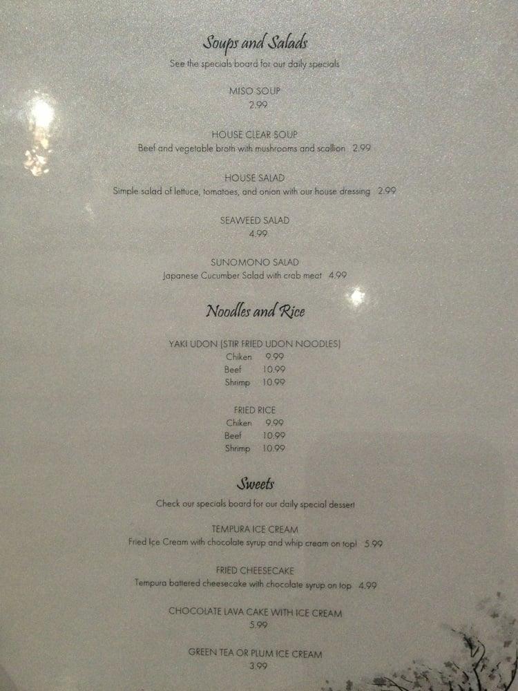 Menu at Naru Japanese Restaurant, Southaven