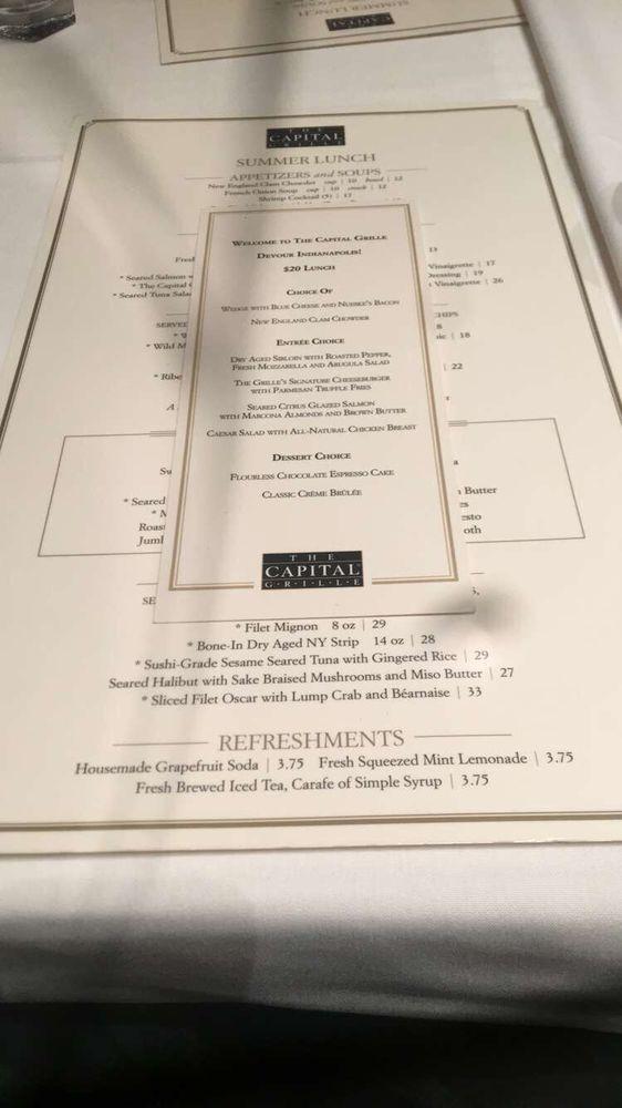 Menu at The Capital Grille pub & bar, Indianapolis