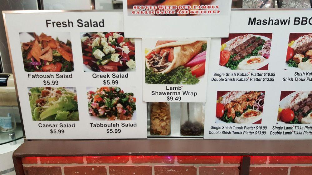 Menu at Aladdin Café, Vancouver