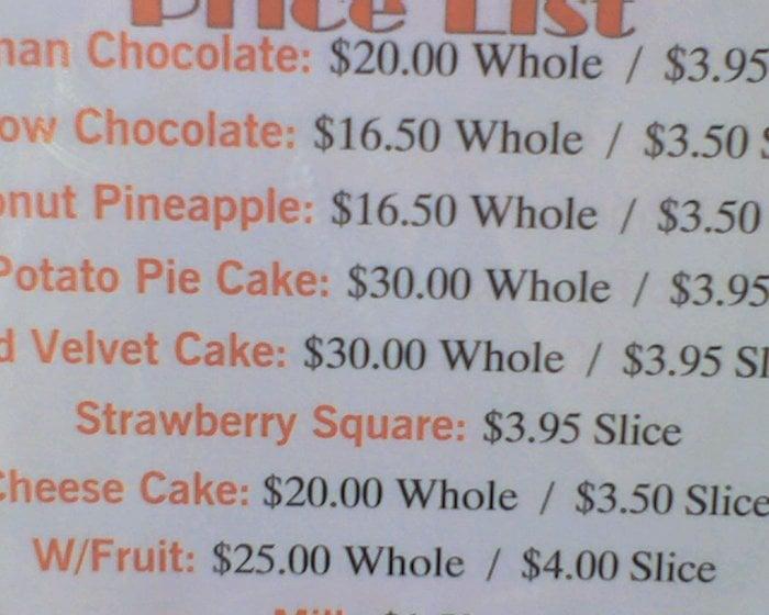 Menu at It's All Good Bakery Inc, Oakland