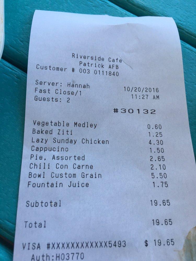 Menu at Riverside Dining Facility, Patrick SFB restaurant, Patrick Air ...