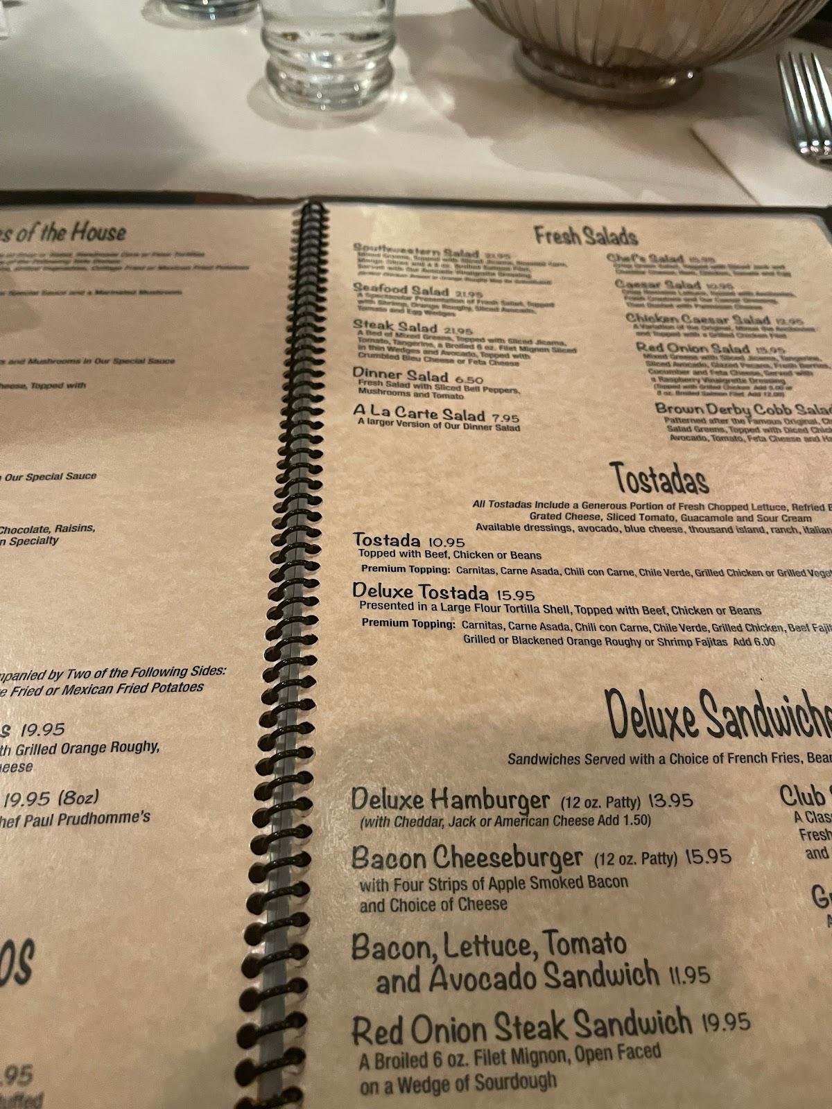 Menu at The Original Red Onion pub & bar, Rolling Hills Estates
