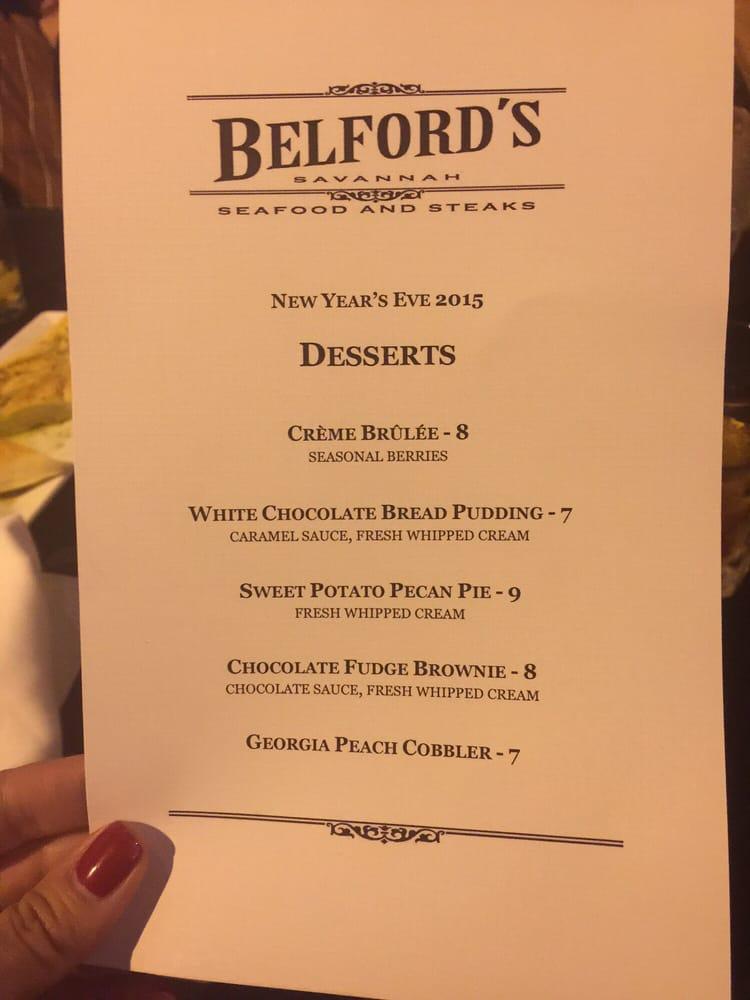 Menu at Belford's Savannah Seafood & Steaks pub & bar, Savannah