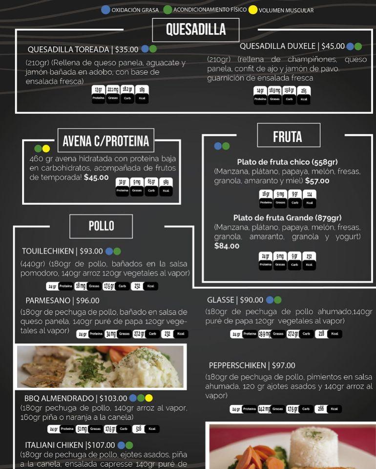 Menu at Gym Nutrition restaurant, Fresnillo