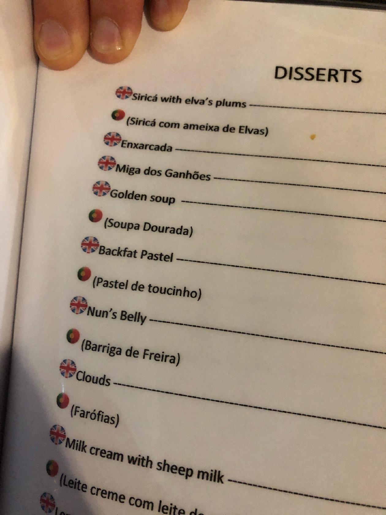 Menu em O Alpendre restaurante, Arraiolos