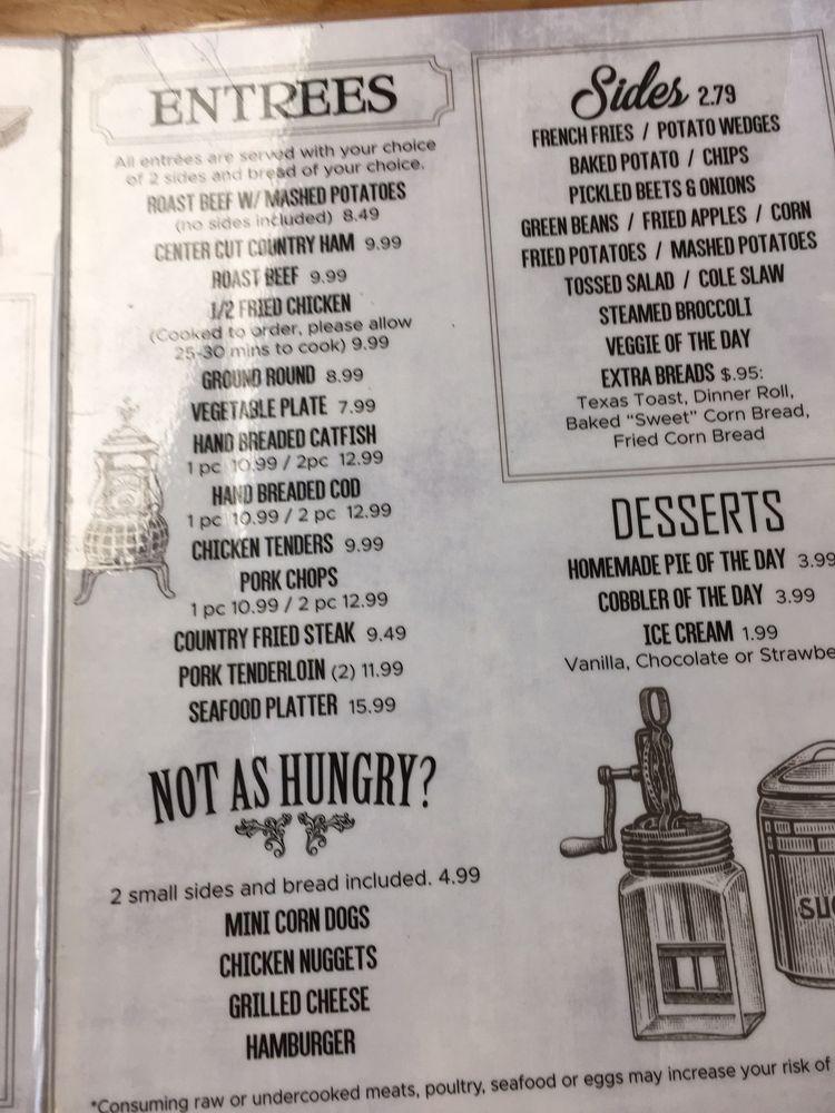 Menu at Sue’s Touch of Country Restaurant, Louisville