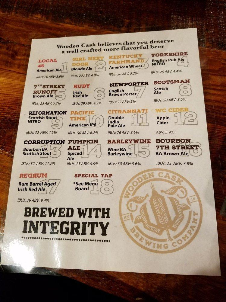 Menu at Wooden Cask Brewing Company pub & bar, Newport