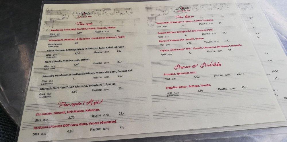 Speisekarte von Café Rossini cafe, Limburg an der Lahn