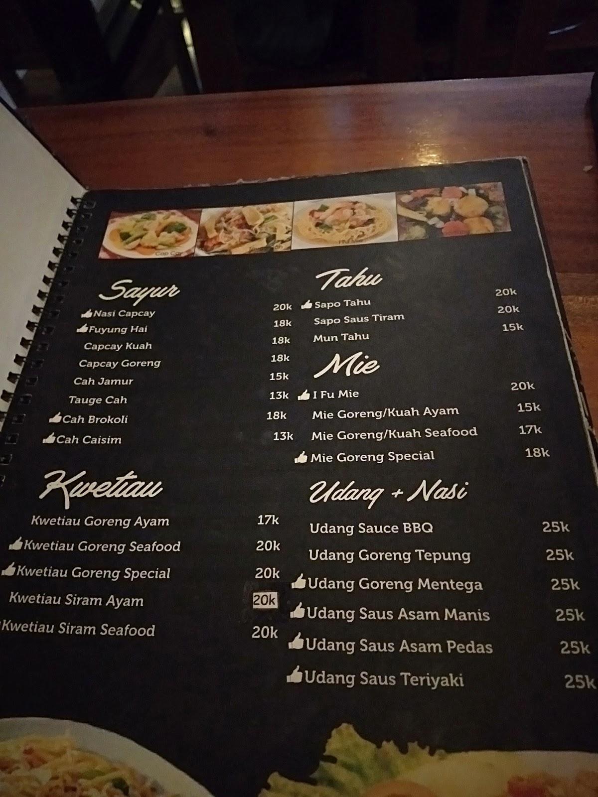 Carta del café Gading Kopi, Tampingan