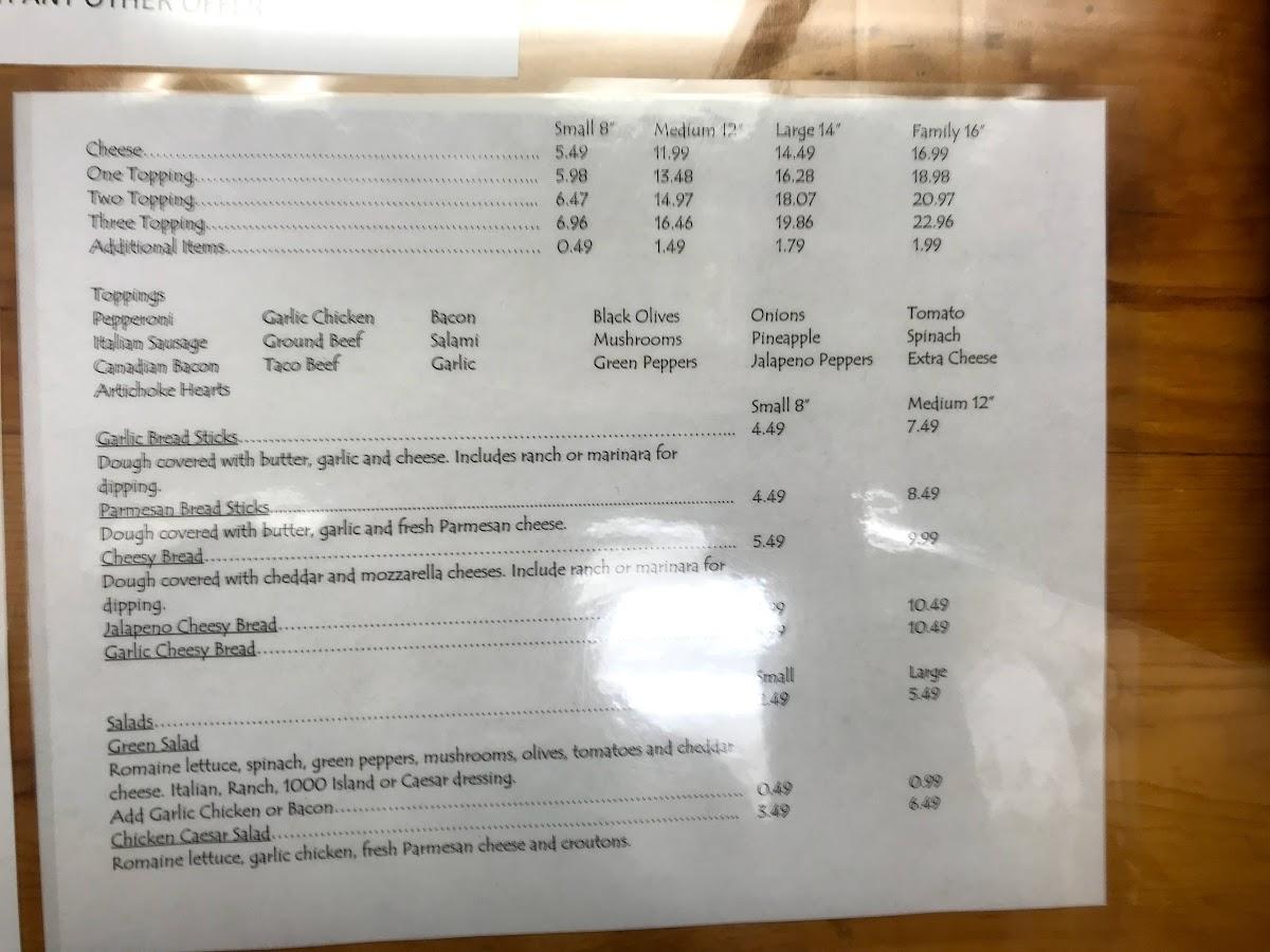 Menu at Home Slice Take N Bake pizzeria, Forks