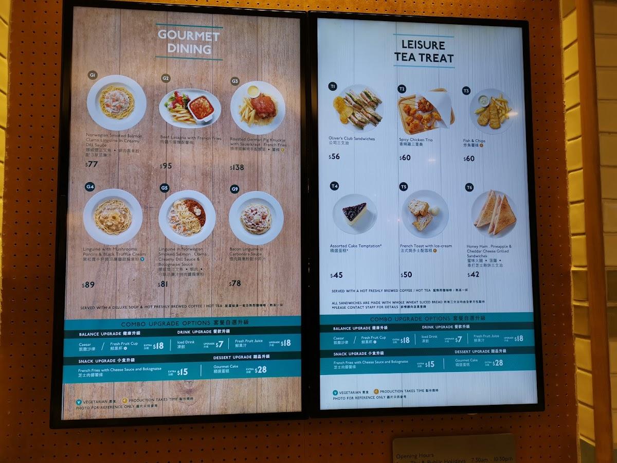 Menu at Oliver's Super Sandwiches, Hong Kong, No. L2-13 Level