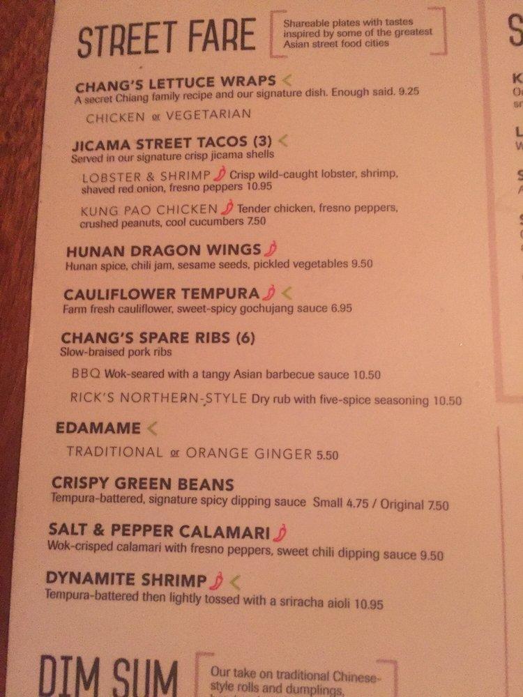 Menu at P.F. Chang's restaurant, Friendswood, Bay Area Blvd