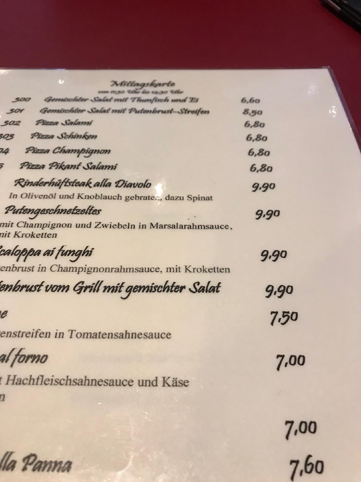 Menu at Ristorante Isabella restaurant, Harrislee, Am Oxer 35a