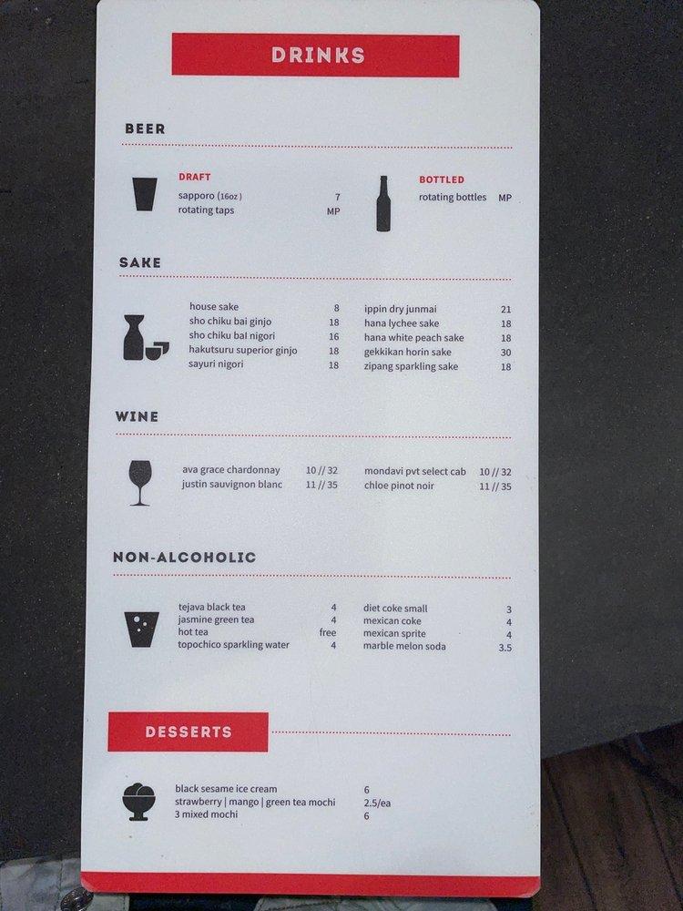 Menu at Tabu Shabu Bressi Ranch restaurant, Carlsbad