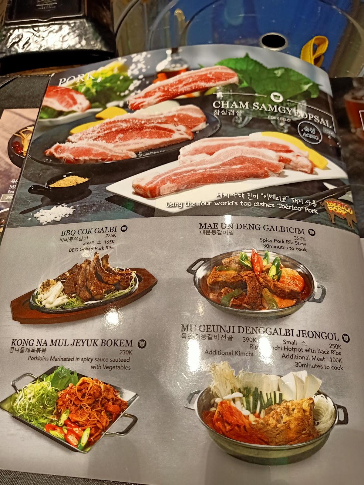 Menu at Yongdaeri Korean BBQ, South Jakarta, Galeria SCBD Lot6 Kawasan ...