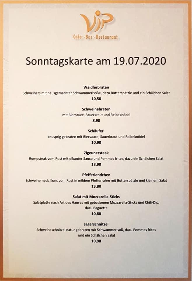 Speisekarte von VIP Furth im Wald pub & Bar, Furth im Wald
