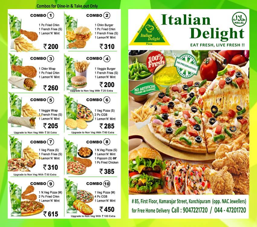Menu at Italian Delight - Kanchi, Kanchipuram