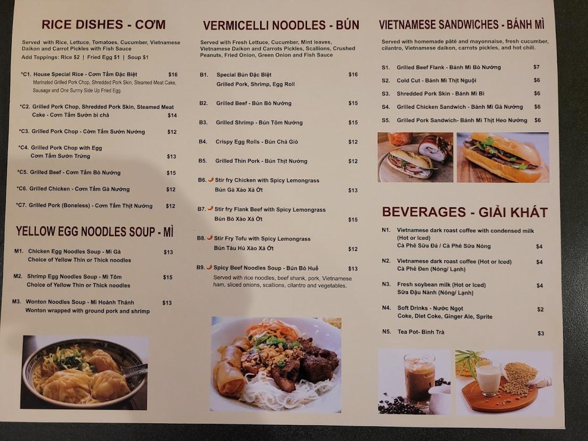 Menu at Kravin Pho restaurant, Hartford