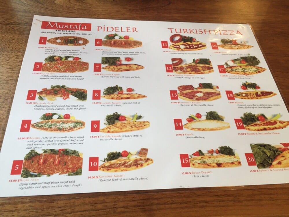 Menu at Mustafa Turkish Kebap - Pide - Doner restaurant, Toronto, 866 ...