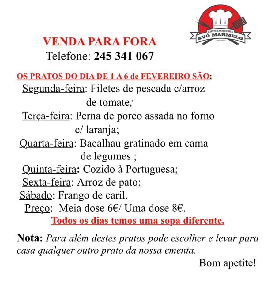Menu at Restaurante Churrasqueira Avô Marmelo, Portalegre