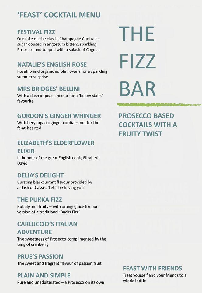 Menu at The Fizz Bar, Bearsted