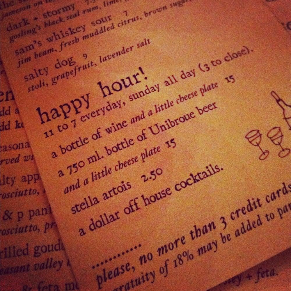 Menu at The Temple Bar, Bellingham