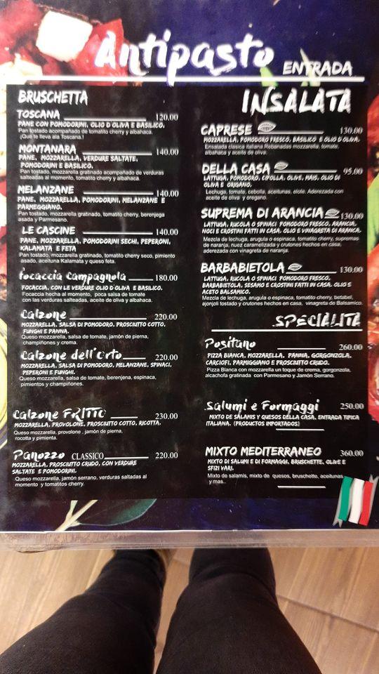 Menu at Vía Nápoli restaurant, Saltillo, Blvd. Pedro Figueroa