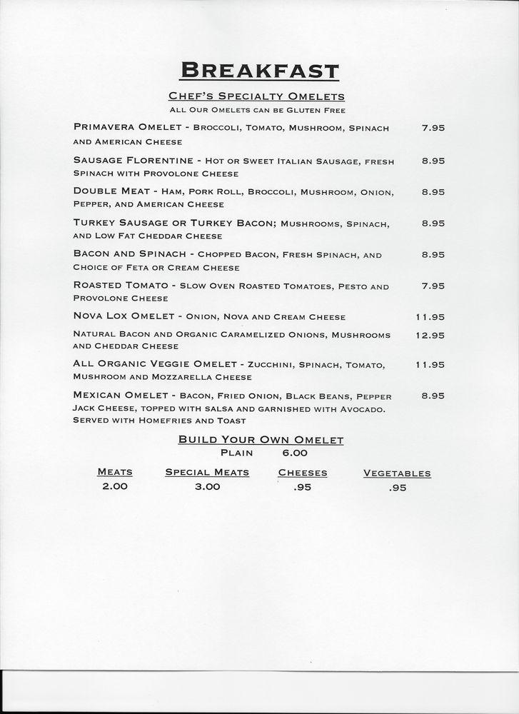 Menu at Brigantine Bistro restaurant, Brigantine