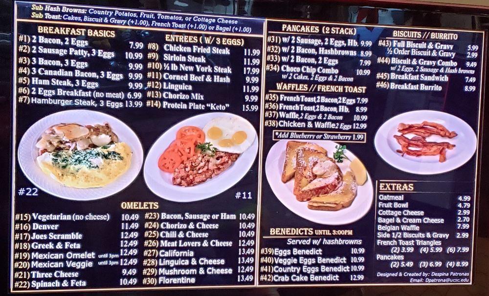 Menu at Golden Ox Family Diner restaurant, Lodi