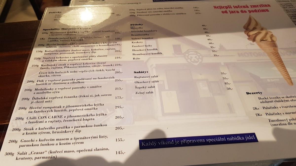 Menu at Motorest Lvová Restaurant, Jablonné v Podještědí