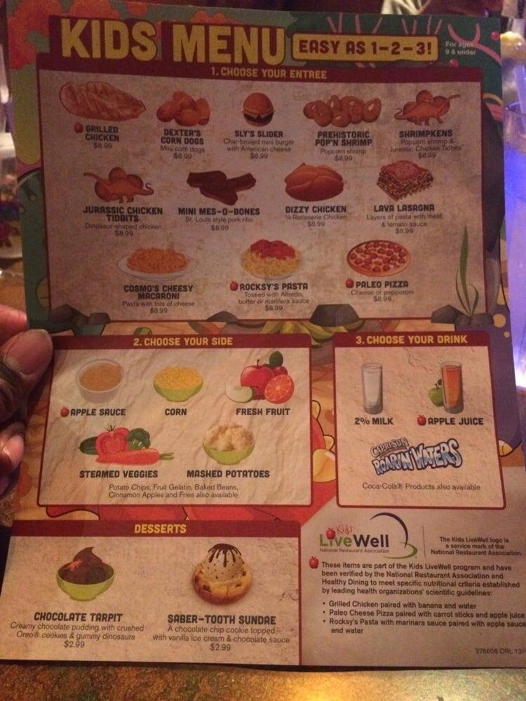Menu at T-Rex Cafe, Lake Buena Vista, E Buena Vista Dr