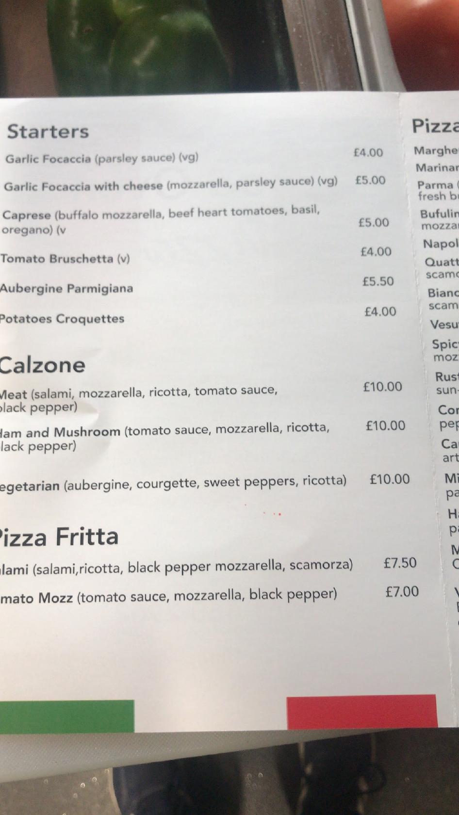 Menu at Wood Oven Pizza Neapolitan pizza pizzeria, Cheadle