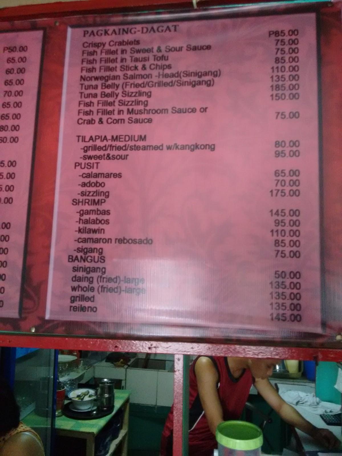 Menu at Ando's Panciteria restaurant, Taguig